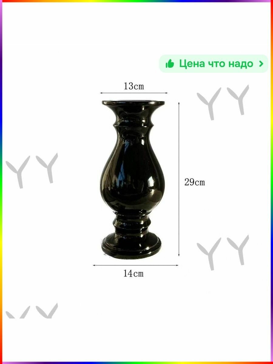 Ритуальная ваза на кладбище черного цвета-30 см, 27, 5 см-27, 5 см