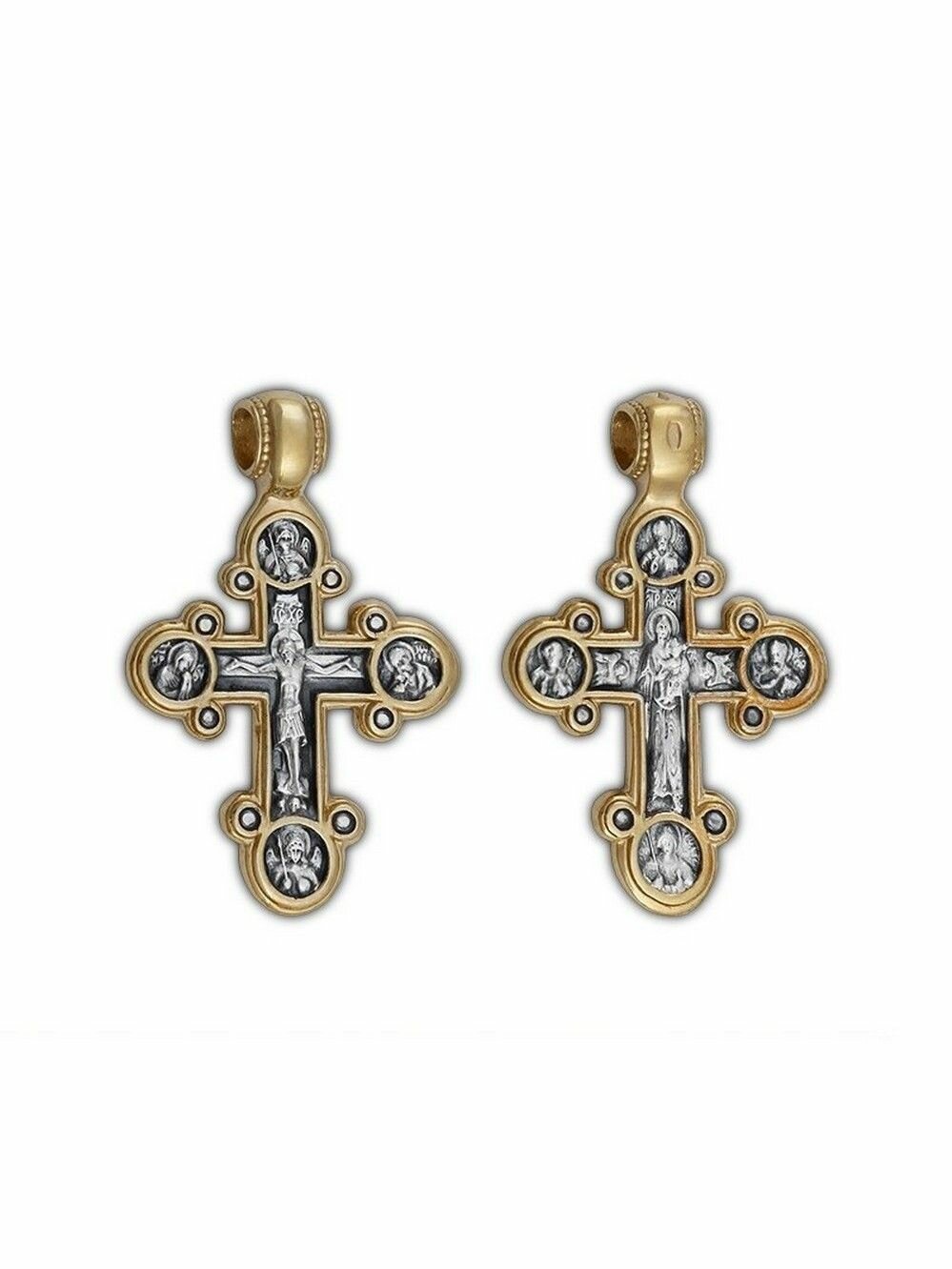 Крестик, серебро, 925 проба, чернение