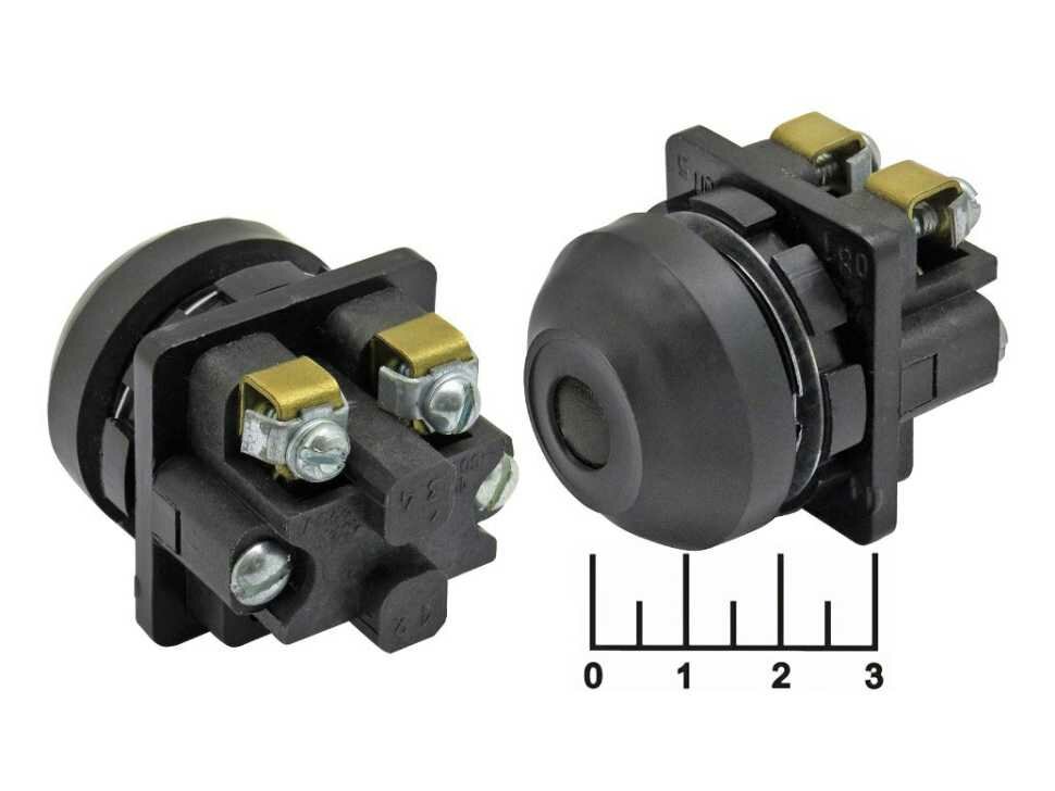 Кнопка 500/10 ИСП.5 черная без фиксации (КЕ011) размыкание