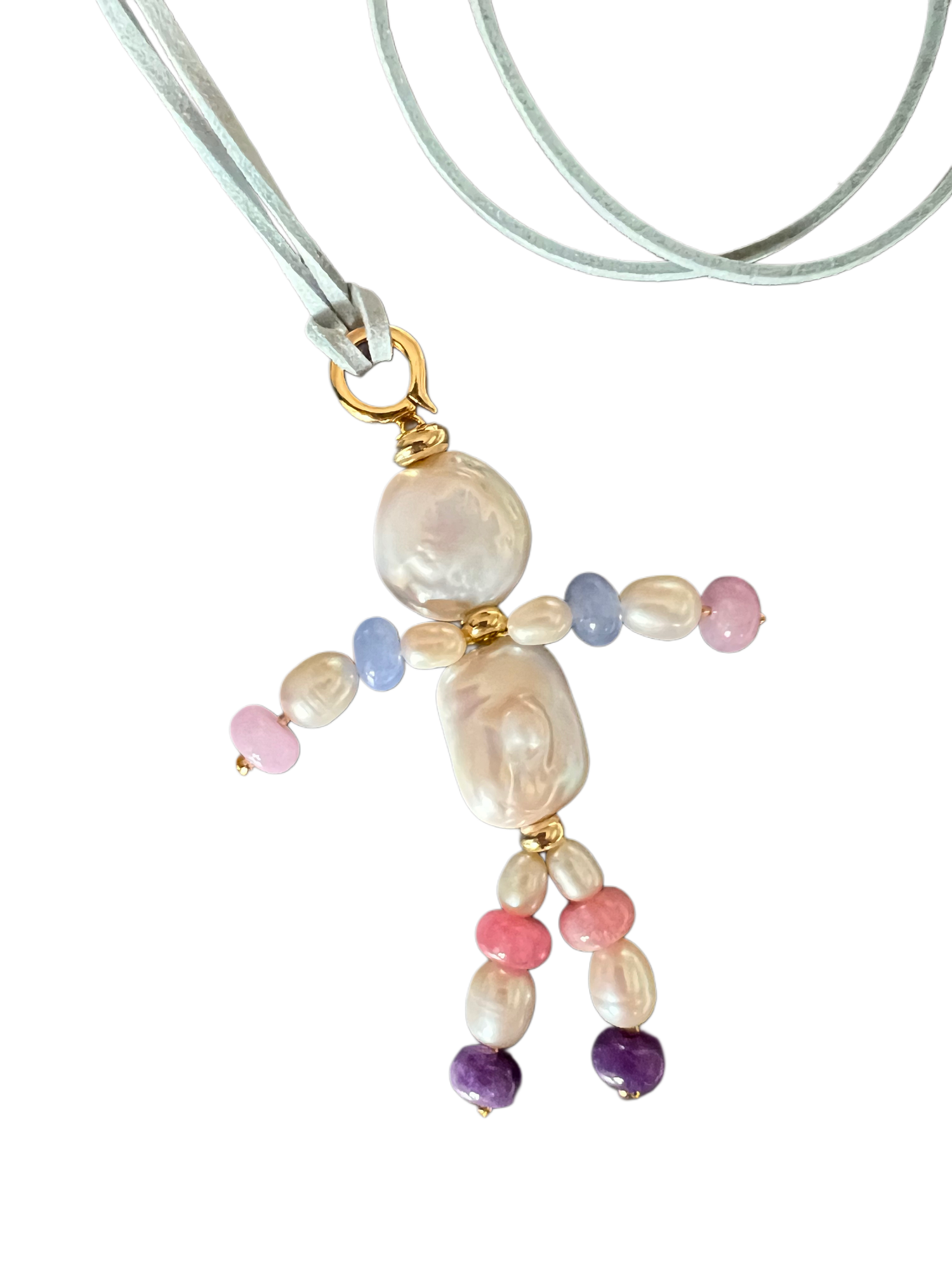 Колье, халцедон, жемчуг пресноводный