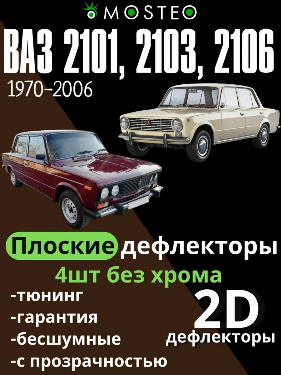 Плоские дефлекторы на ВАЗ 2101,2103,2106 (1970-2006)