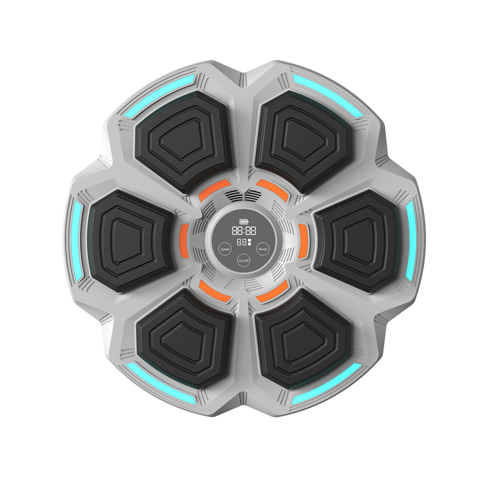 Музыкальная боксовая машина с перчатками для бокса, воспроизведением музыки, подсветкой, BT, настенной монтажом, умная подсчет ударов, 9 уровней регулировки скорости для взрослых, тренажерный зал, помещения, дом, гараж, черный, серый, размер 41*41*5.2