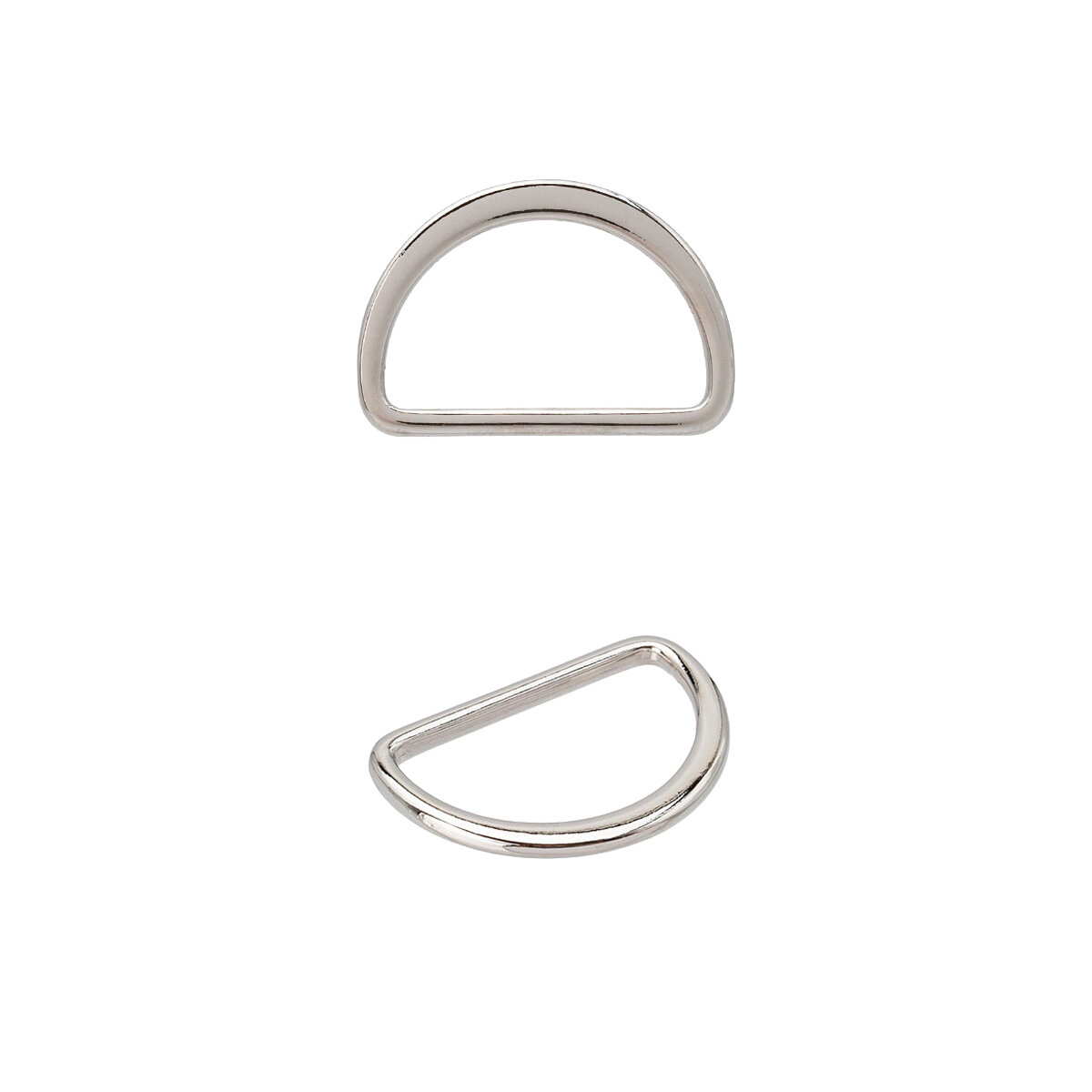 Фурнитура для сумок полукольцо литое плоское 20мм (никель), 20 шт