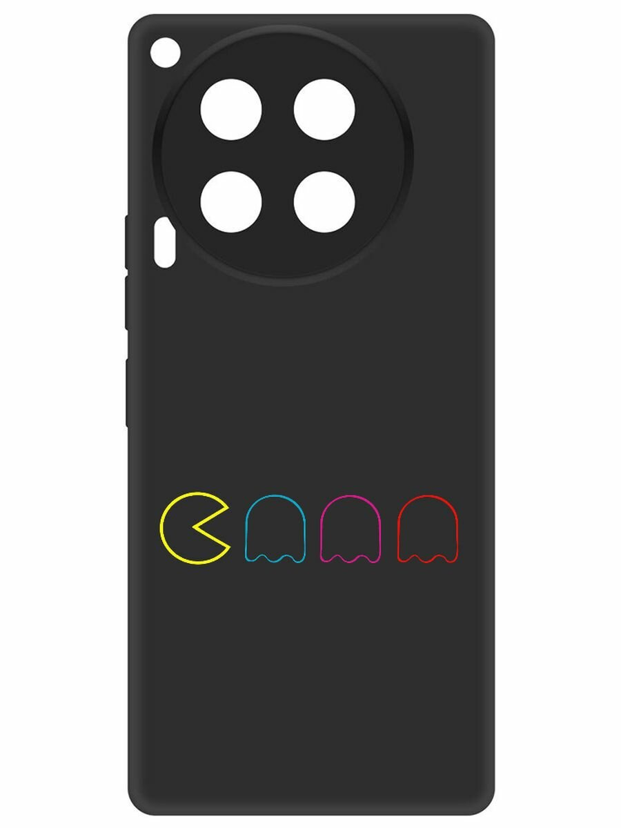 Чехол-накладка Krutoff Soft Case Пакман для TECNO Camon 30 черный