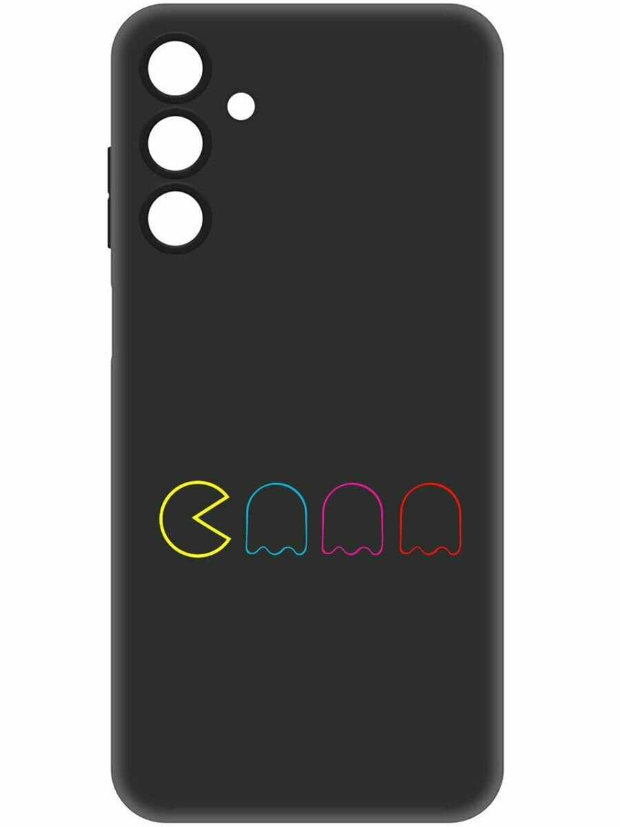 Чехол-накладка Krutoff Soft Case Пакман для Samsung Galaxy A25 5G (A256) черный