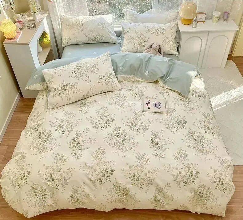Комплект постельного белья, Хлопок, Односпальный, наволочки 50x70