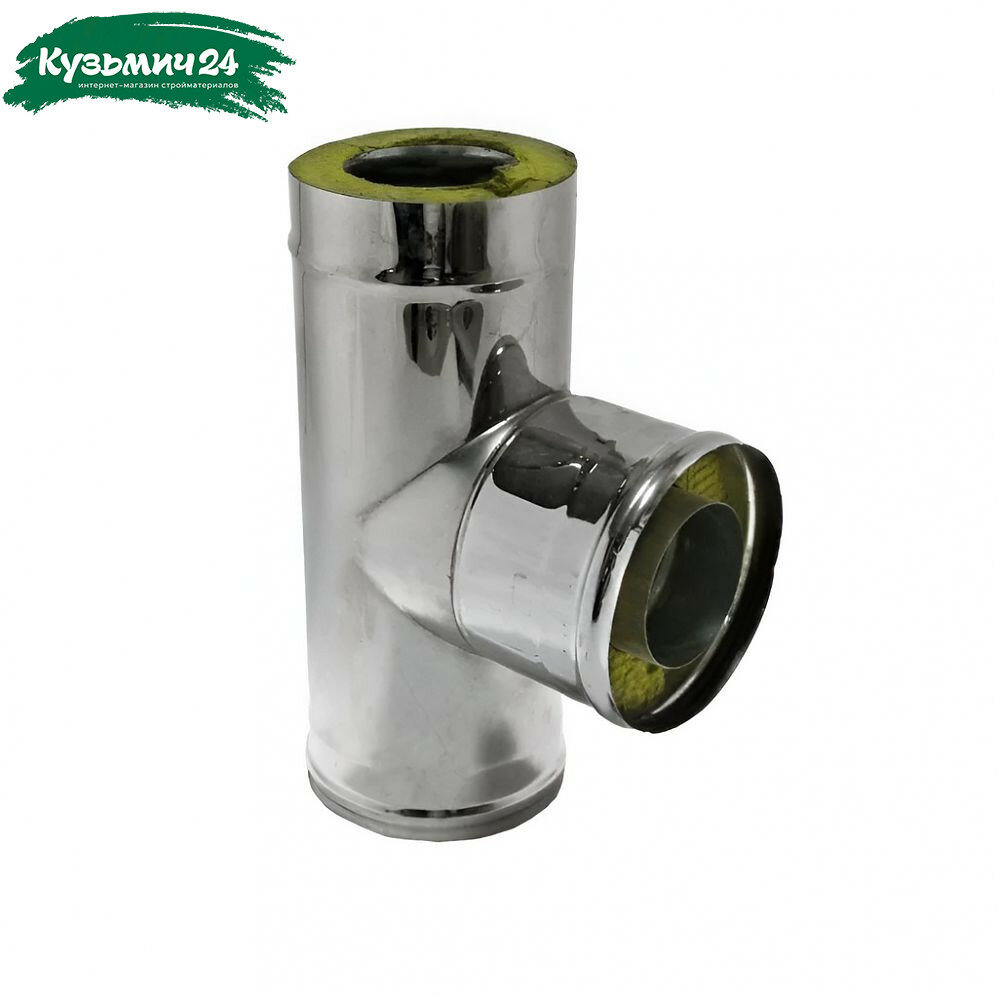 Тройник для дымохода Ferrum d 150х210 мм, угол 90 гр, сталь 0.8 мм, сэндвич-конструкция, 1 шт.