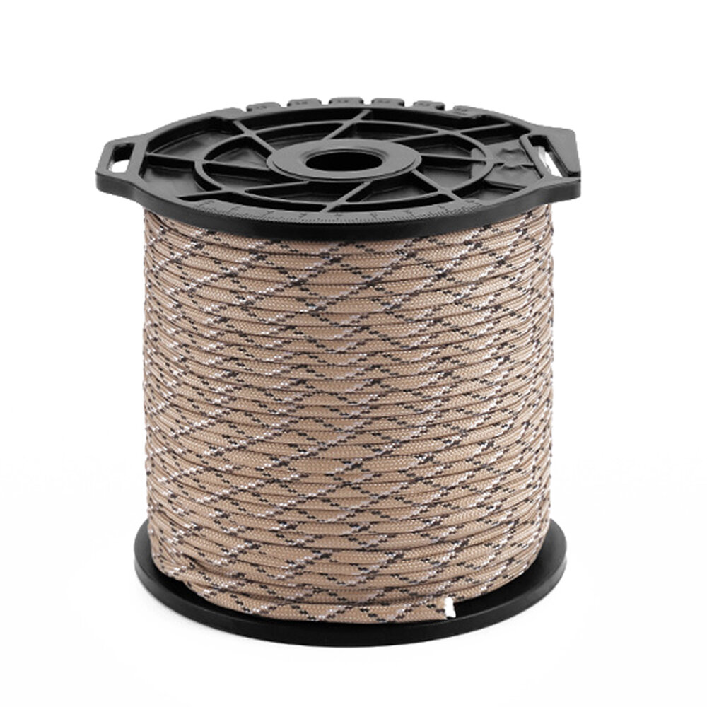 Спиральный многофункциональный въездной паракорд 9-струнный канат толщиной 4мм, привязочный канат, веревка для сушки белья, веревка для палатки, веревка для альпинизма, длина 100 метров, цвета: оранжевый, джунглей, черный, зеленый, хаки, коричневый,