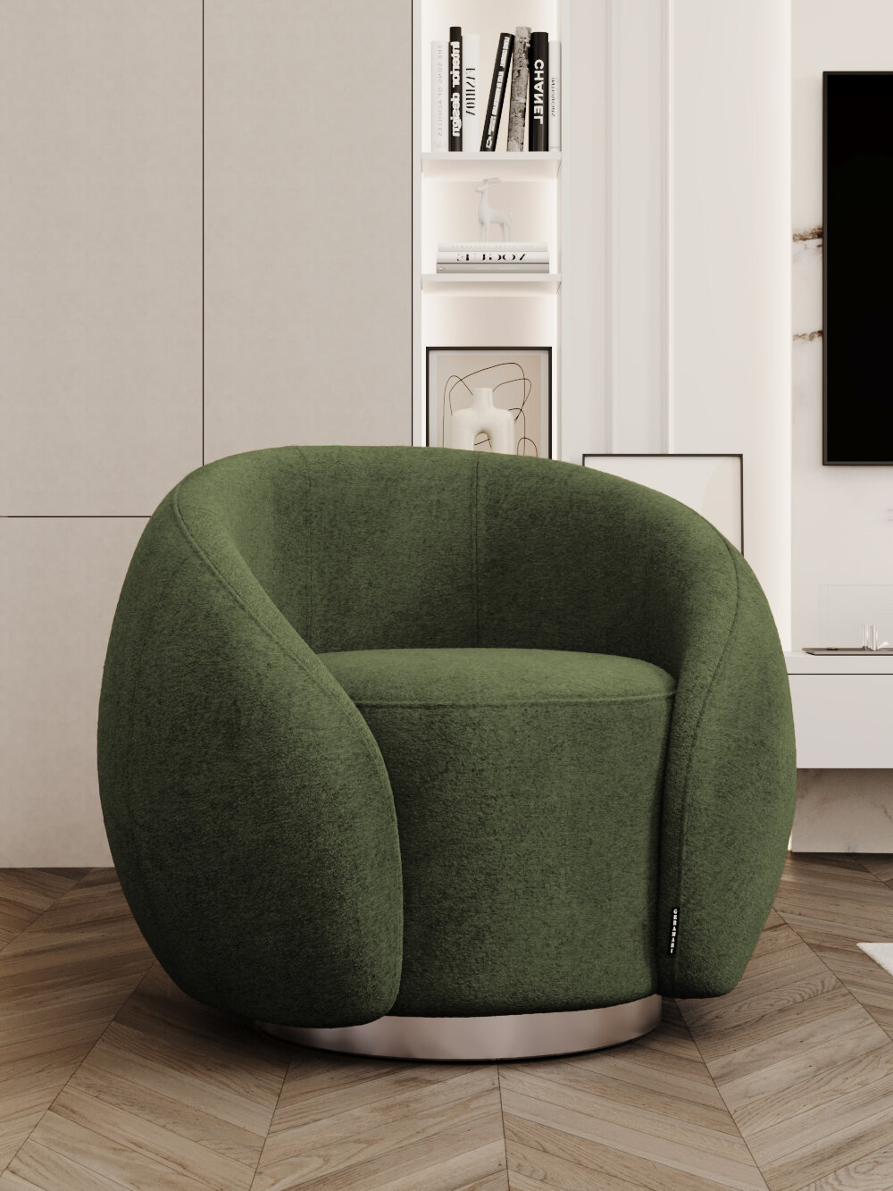 Кресло мягкое в современном стиле ROTONDO на поворотном основании 360
