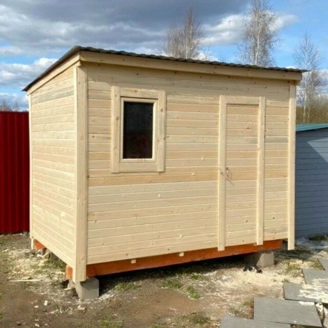 Бытовка деревянная 3х2.3м , блоки, ступени, с доставкой и утеплением