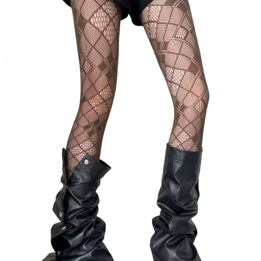Прозрачные ажурные колготки в сеточку