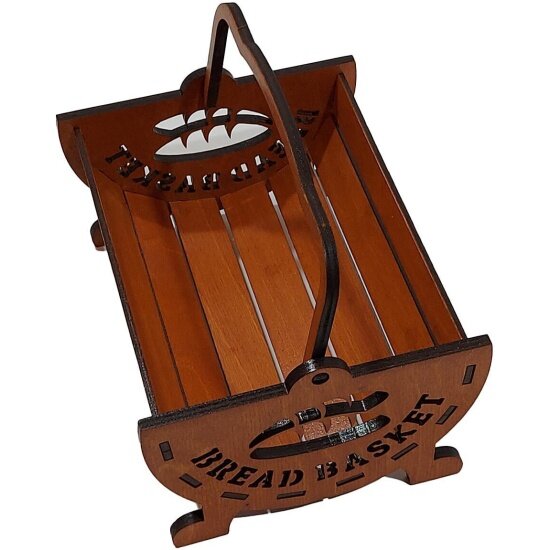 Корзинка с ручкой Guter Baum «булочка» 202002, 19,2х15,2х10,5 см, прозрачный лак, цвет "рябина"