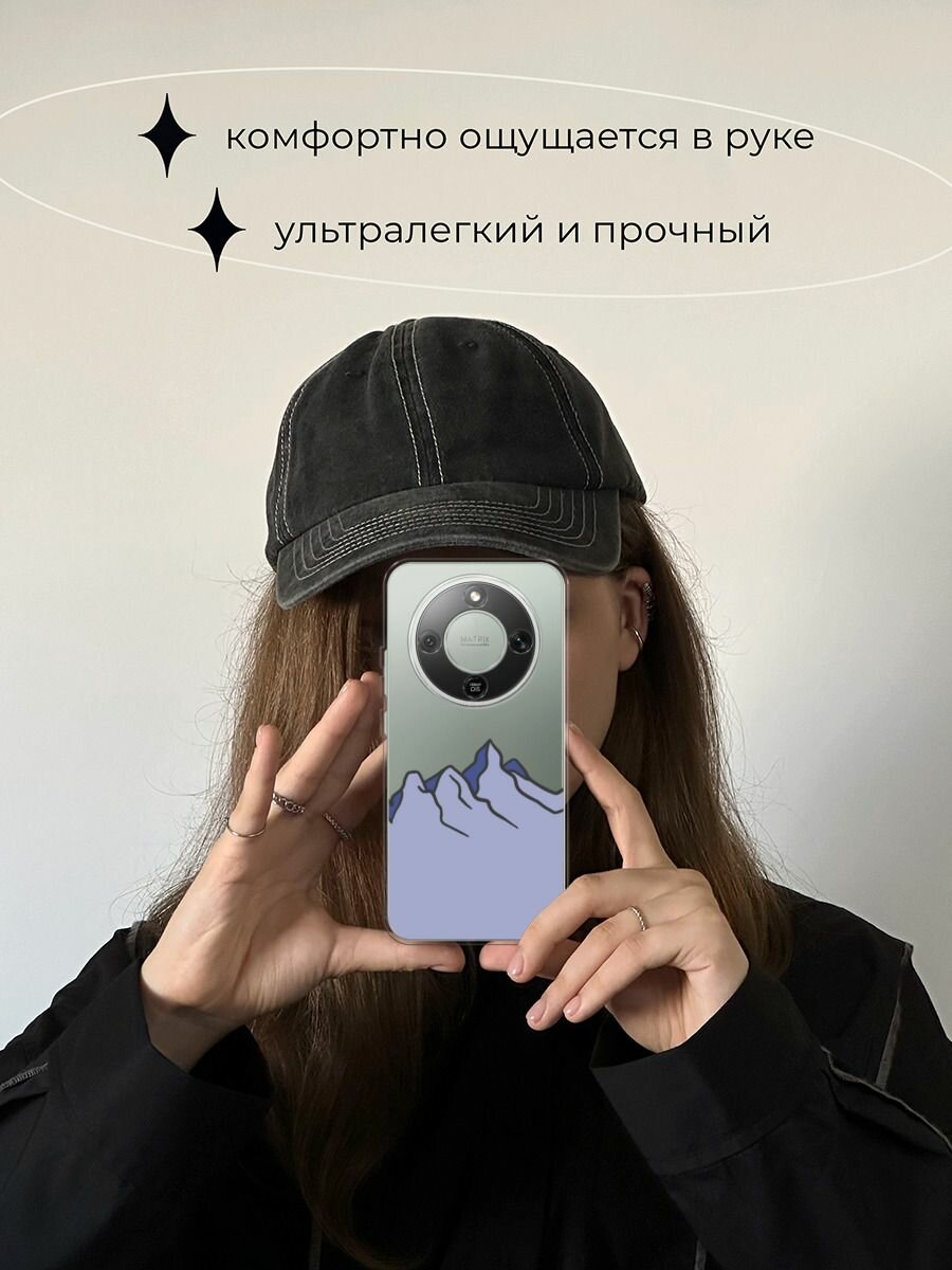 Силиконовый чехол на Honor X9d / Хонор X9d с принтом Гора, прозрачный — фото 1