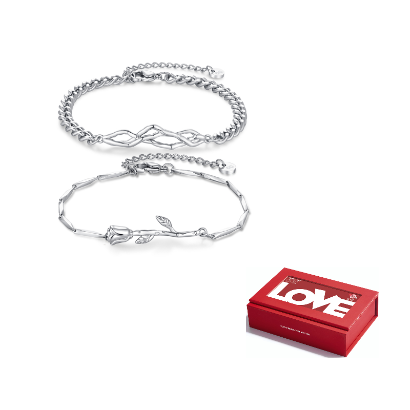 Браслеты унисекс Zeroline S925 Silver/Titanium Steel, OneSize EU