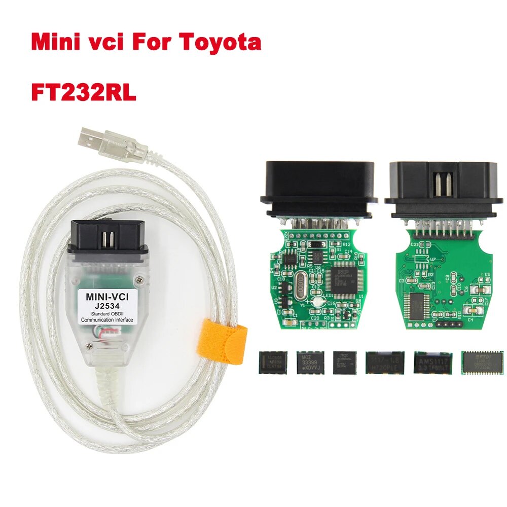 Mini VCI для Toyota FT232RL OBD2 диагностический кабель