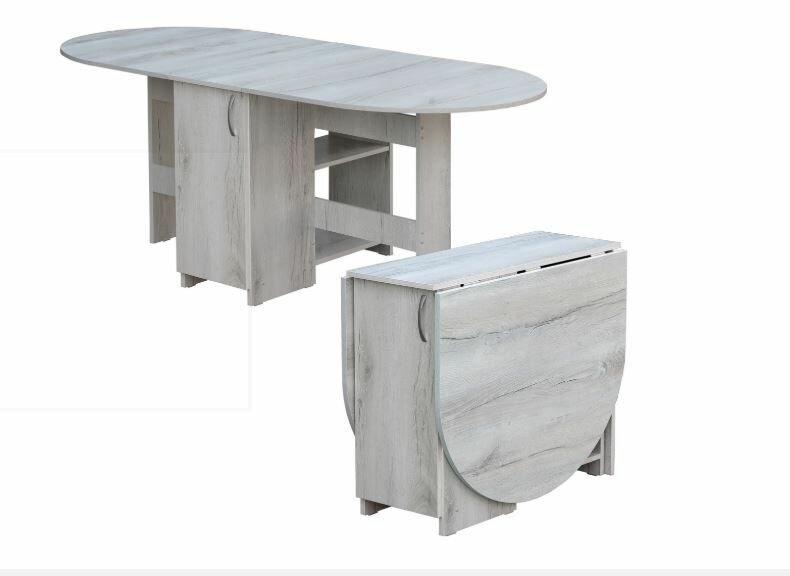 Стол-книжка №4 "Канадский дуб", ЛДСП, раскладной, прямоугольный, светло-серый