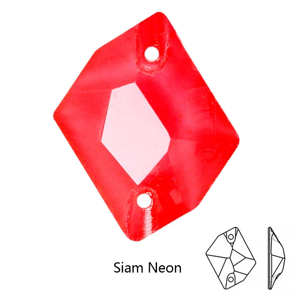 Стеклянные стразы Siam Neon 9x12 мм, 28 шт