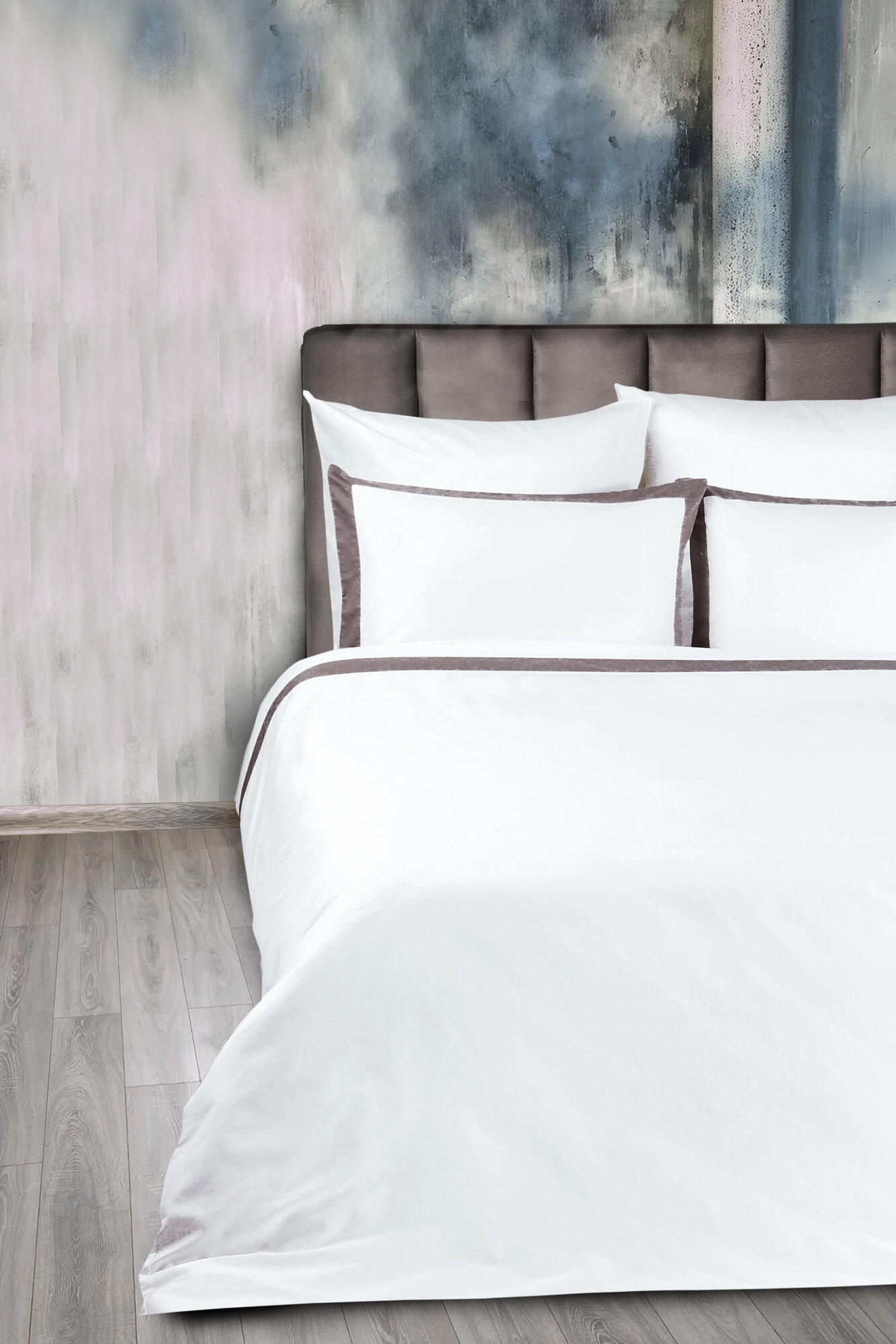 Постельное белье Mona Liza 2 спальное Aurella, сатин однотонный Snow