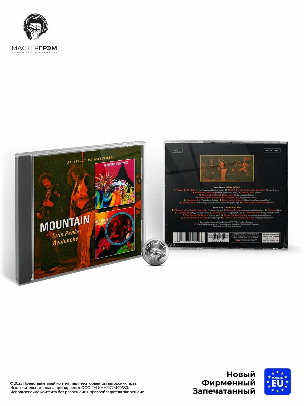 Mountain - Twin Peaks/ Avalanche (2CD) BGO, 2011, Jewel, Музыкальный диск