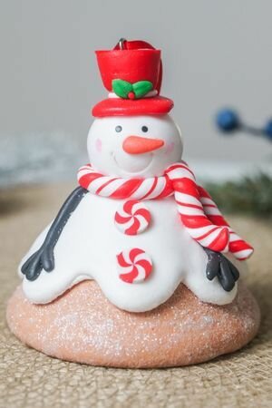 Ёлочное украшение снеговик ууно, полистоун, 8 см, Koopman International CAA720240-6