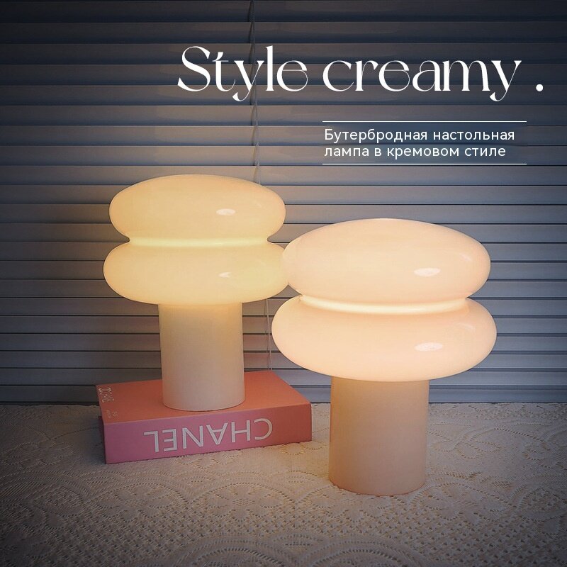 Французская кремовая настольная лампа, белая, с трехполюсным затемнением