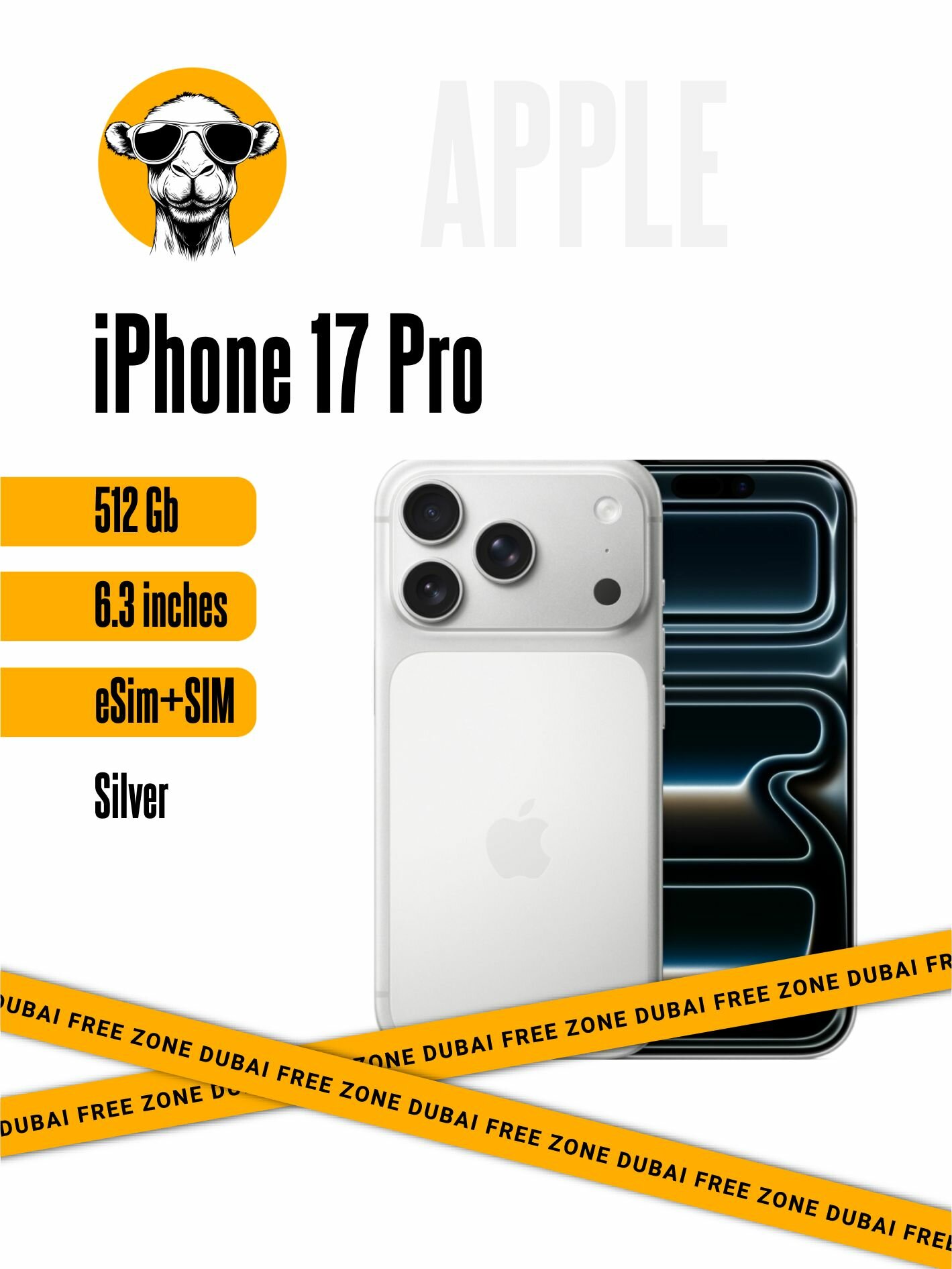 Смартфон iPhone 17 Pro 512Gb Silver Sim+E-Sim