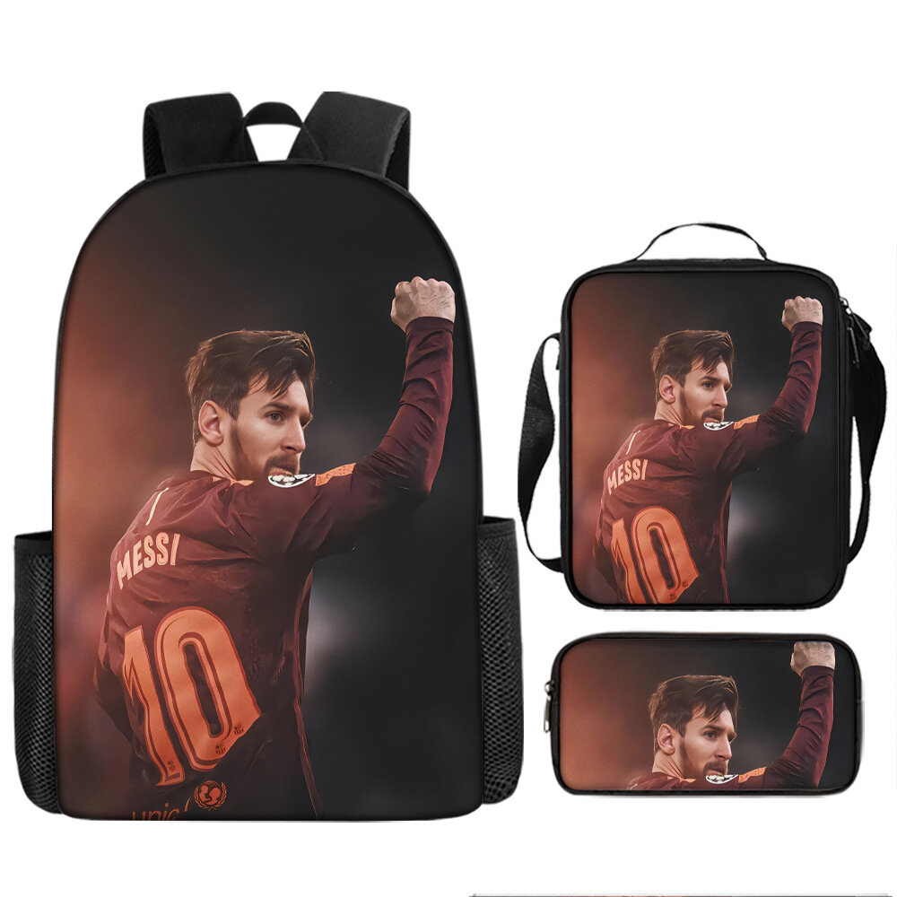 Футбольный чемпионат мира по футболу, периферийный студенческий школьный рюкзак, школьный рюкзак Месси, большой вместительный рюкзак из полиэстера, снижающий нагрузку, и набор ранцев