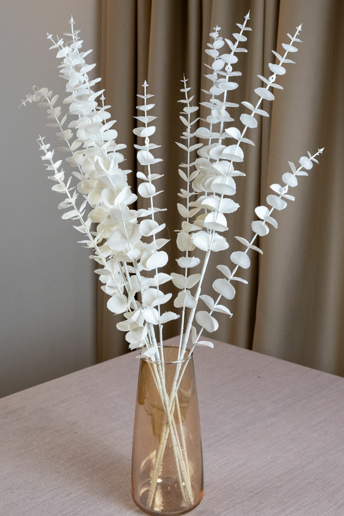 Искусственные цветы премиум новогодние ветки для декора эвкалипт белый 75 см 3 ветки