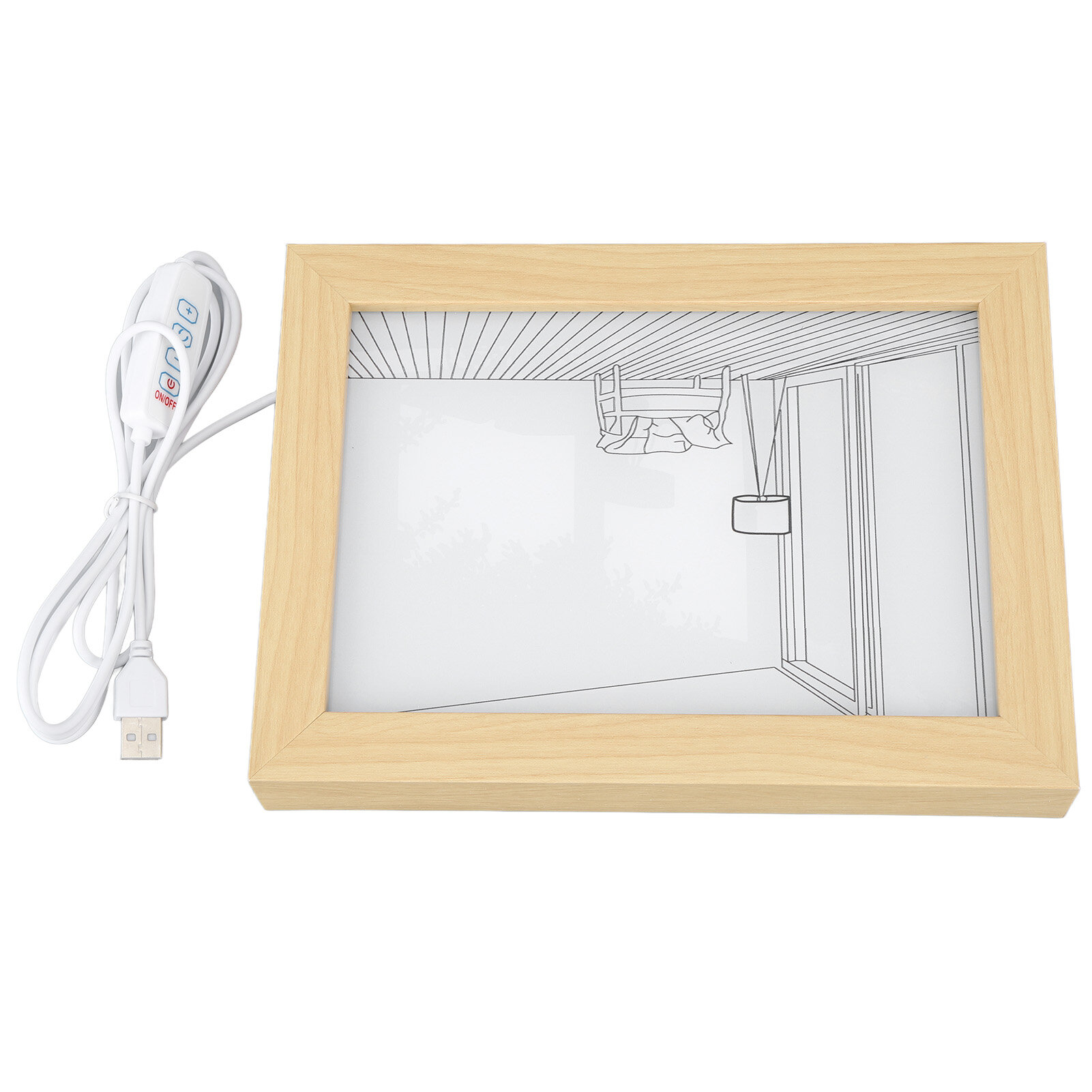 Светодиодная декоративная световая картина, прикроватная картина, 3 цвета, регулируемая светодиодная картина для гостиной, спальни, настенный декор для рабочего стола, USB-разъем, модель S