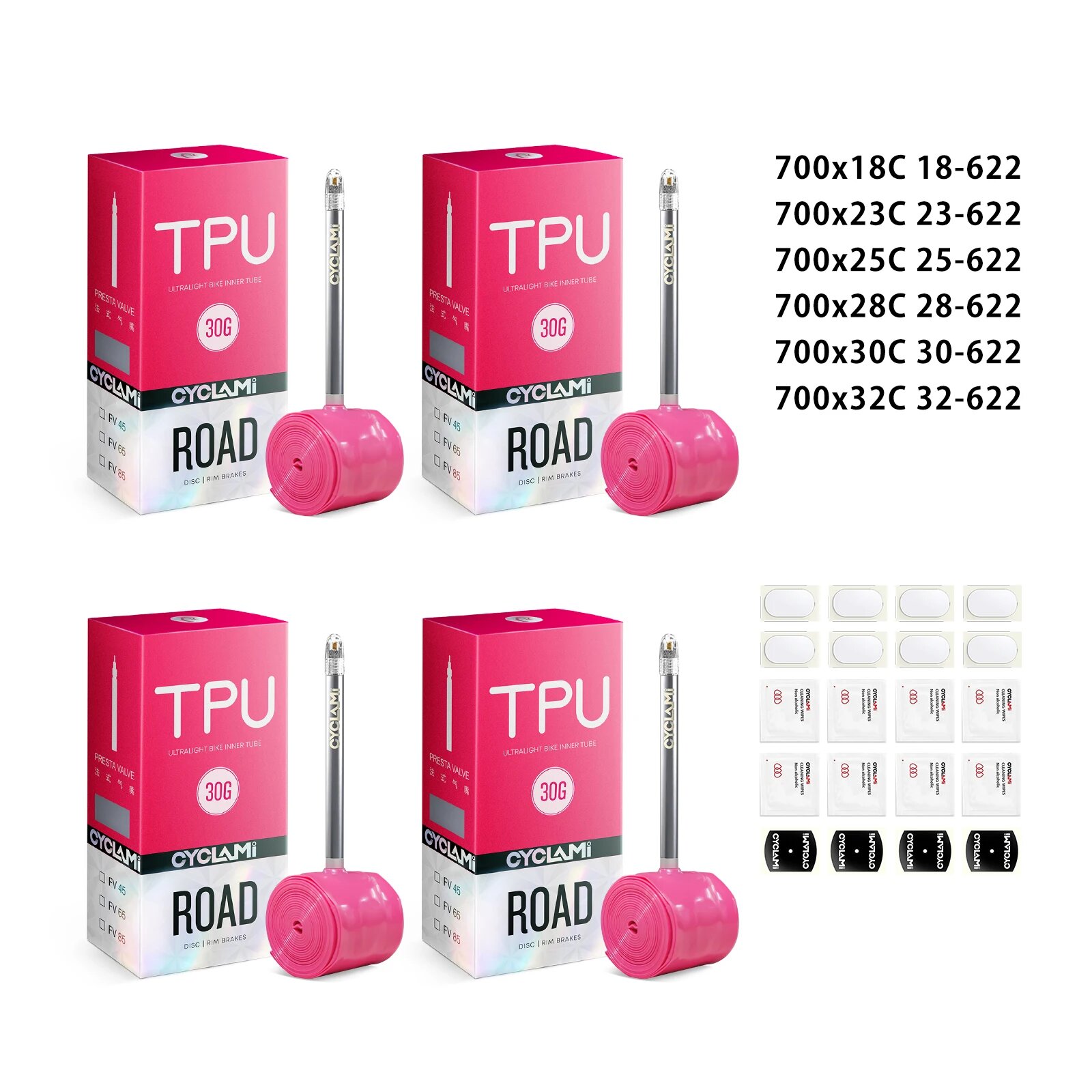 CYCLAMI Трубка шоссейная 700C TPU, 4 шт, 45mm