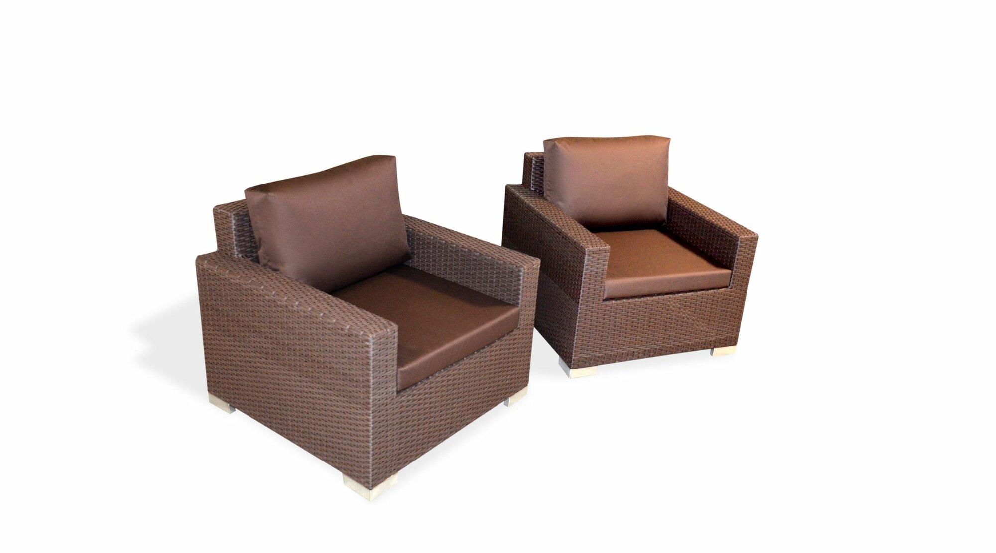 Кресло из искусственного ротанга Кемер, цвет темно-коричневый