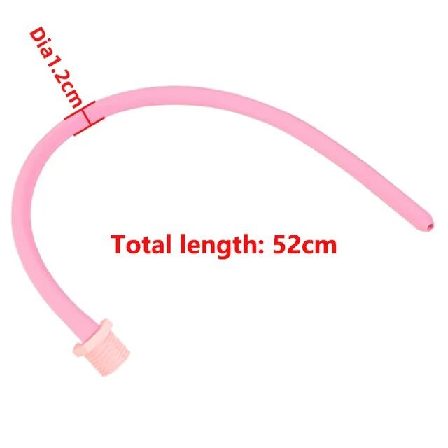 Розовый душ, силиконовый шприц для клизмы, маленький длинный анальный душ, чистящая головка, 52CM