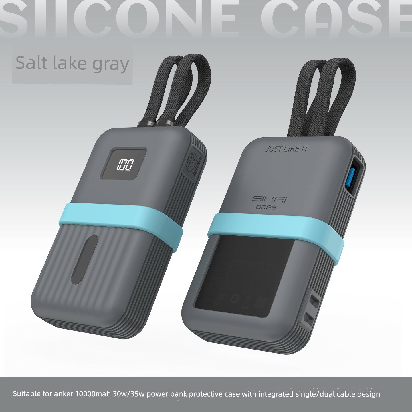 Защитный чехол для повербанка Anker S1 со встроенным кабелем, 10000/20000 мАч, 45 Вт, кабель 70 см, летний, эстетичный,