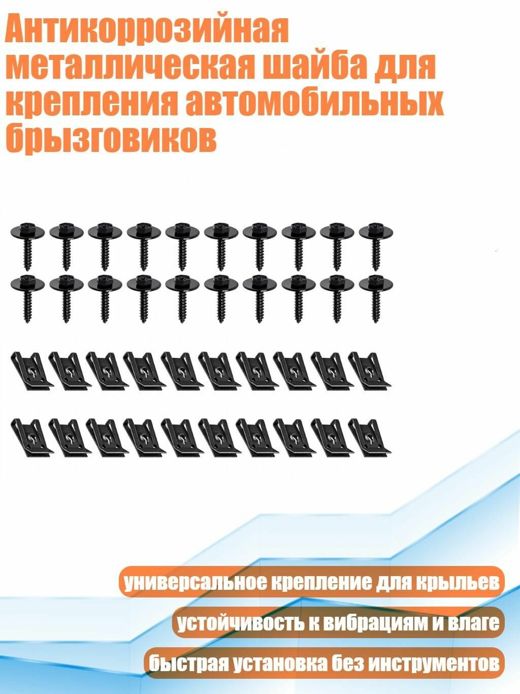 Антикоррозийная металлическая шайба для крепления автомобильных брызговиков