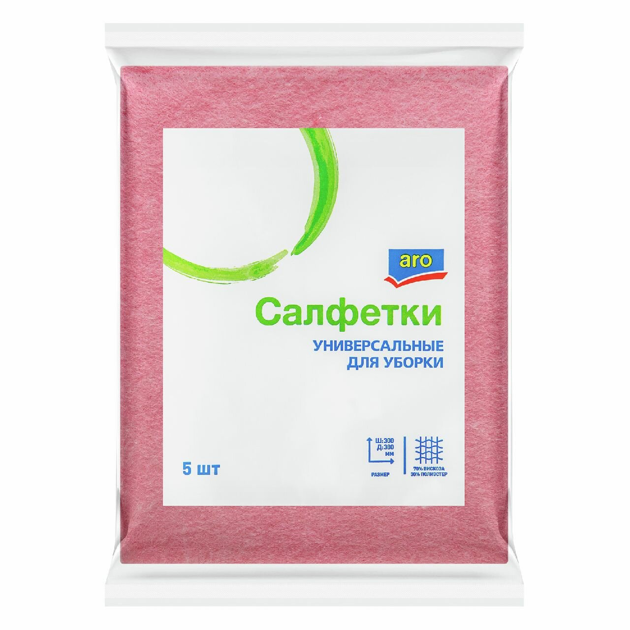 Aro Салфетки универсальные вискозные 30 х 38см, 5шт x 5 упаковок
