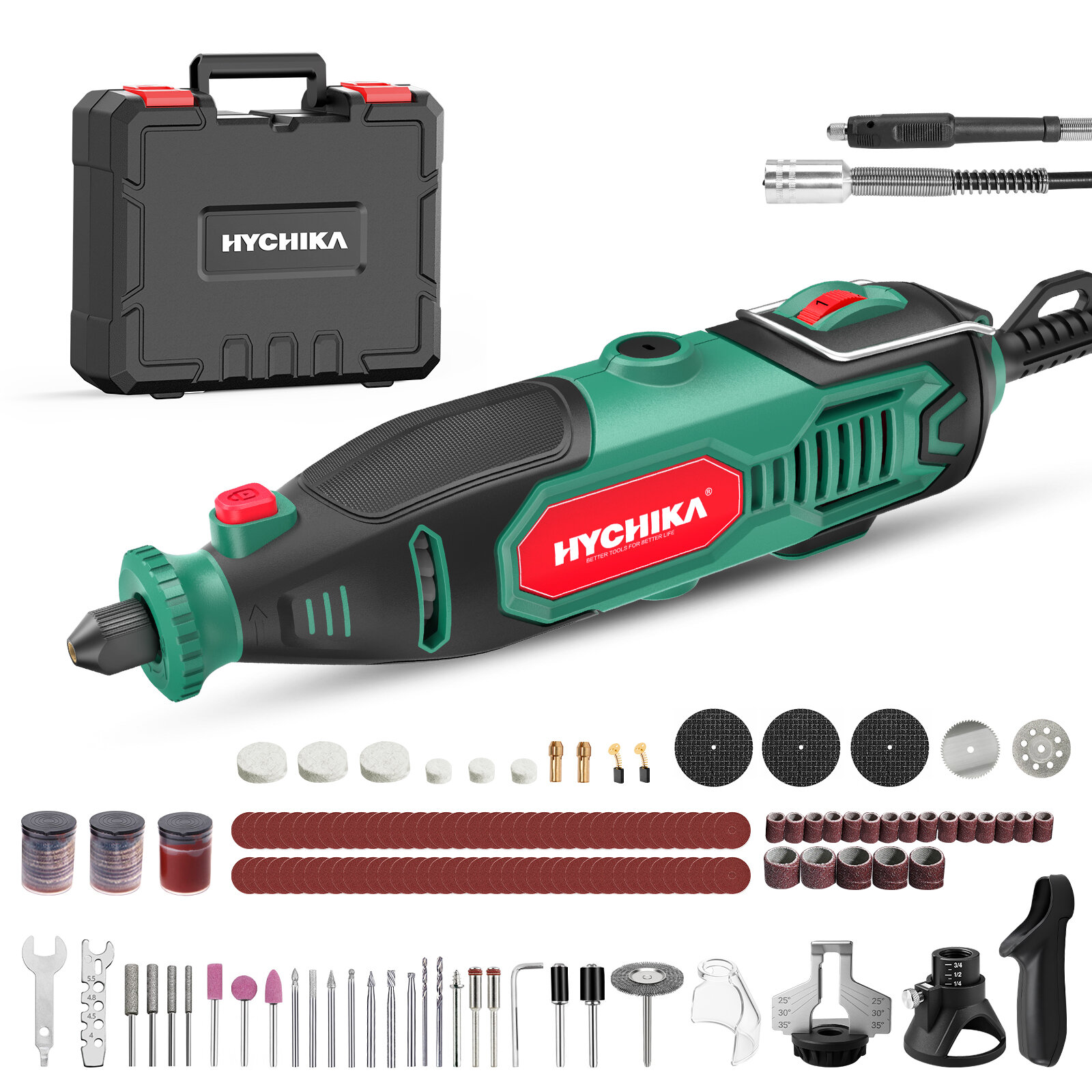 Гравер электрический, 150Вт, с кейсом и гибким валом, 167 предметов