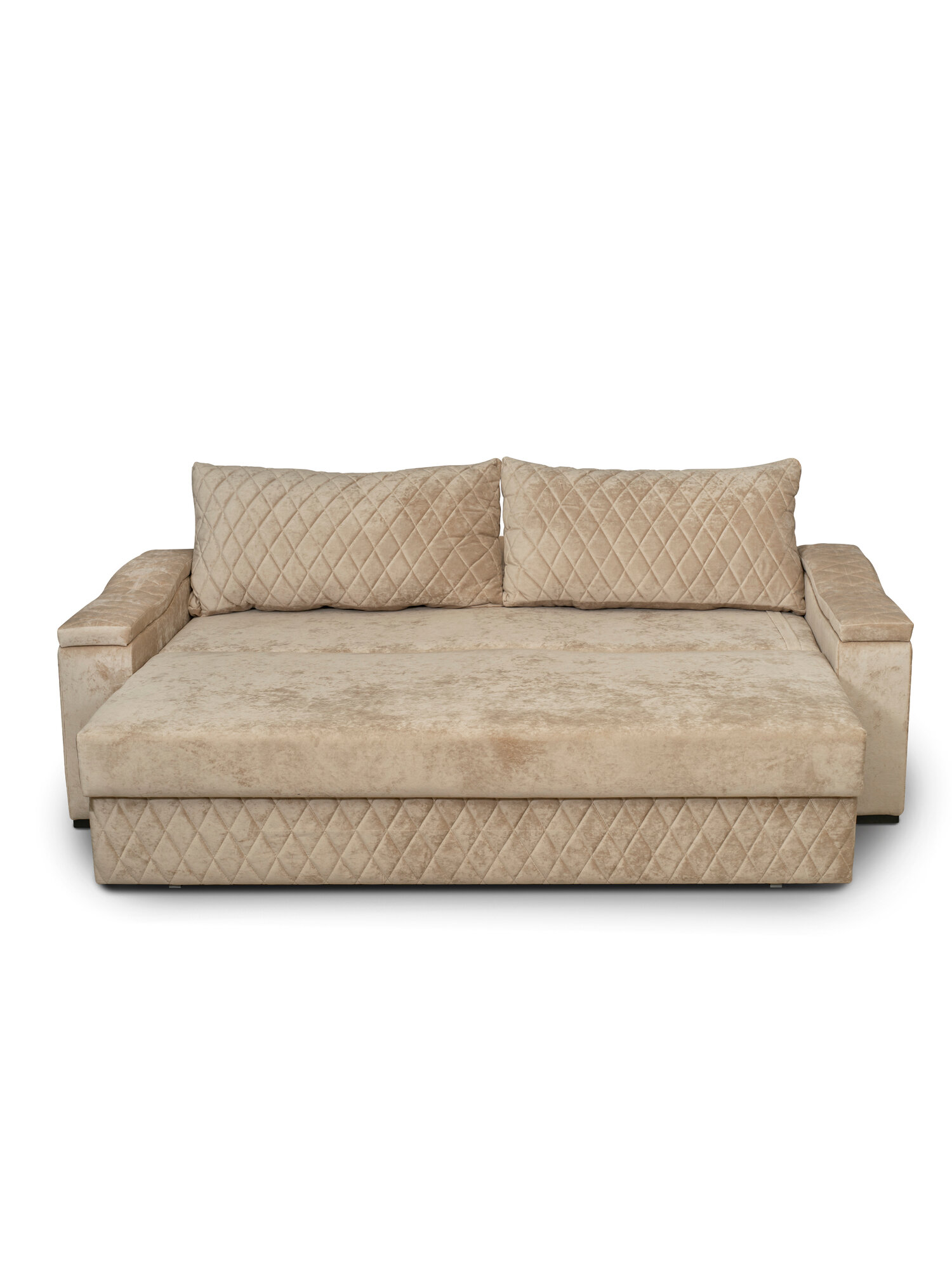 Прямой диван - кровать, денвер-лайт, раскладной, 229 х 98 х 83 см, бежевый, микровелюр