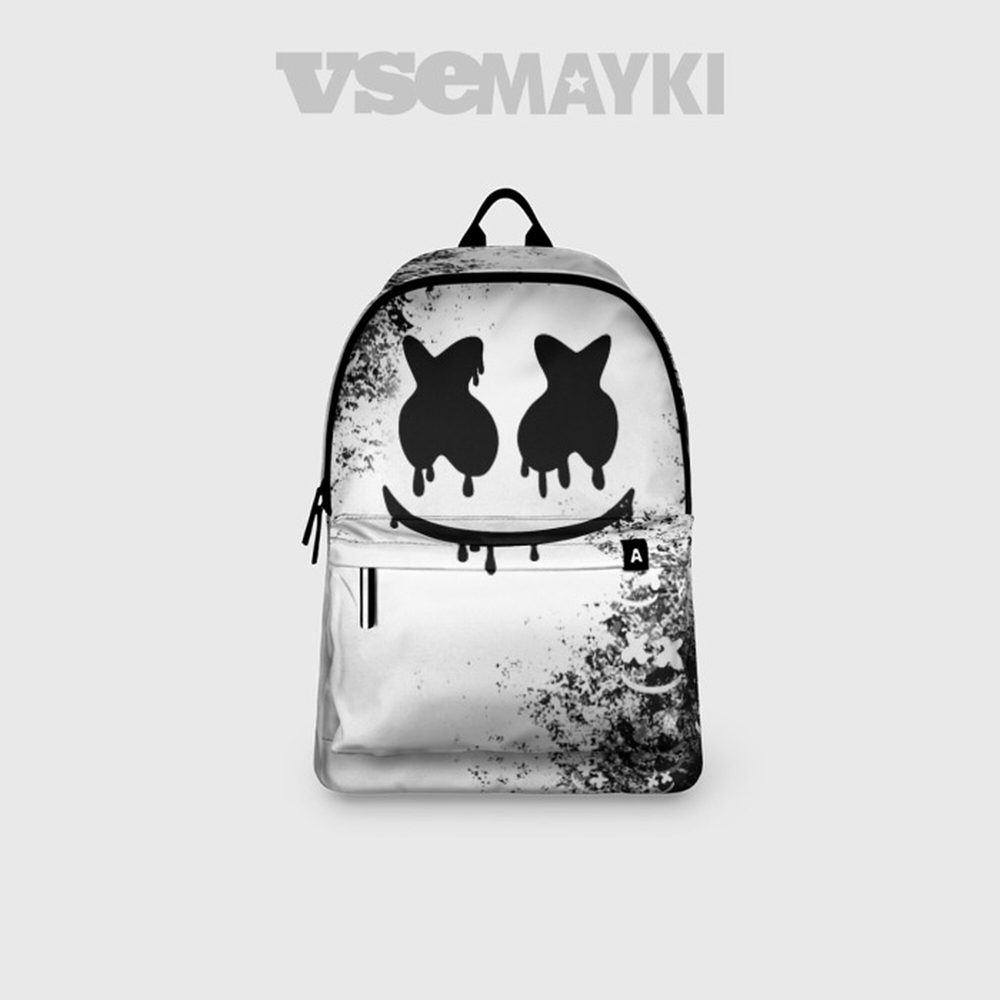 Рюкзак VseMayki с принтом Marshmello, унисекс, One size, белый