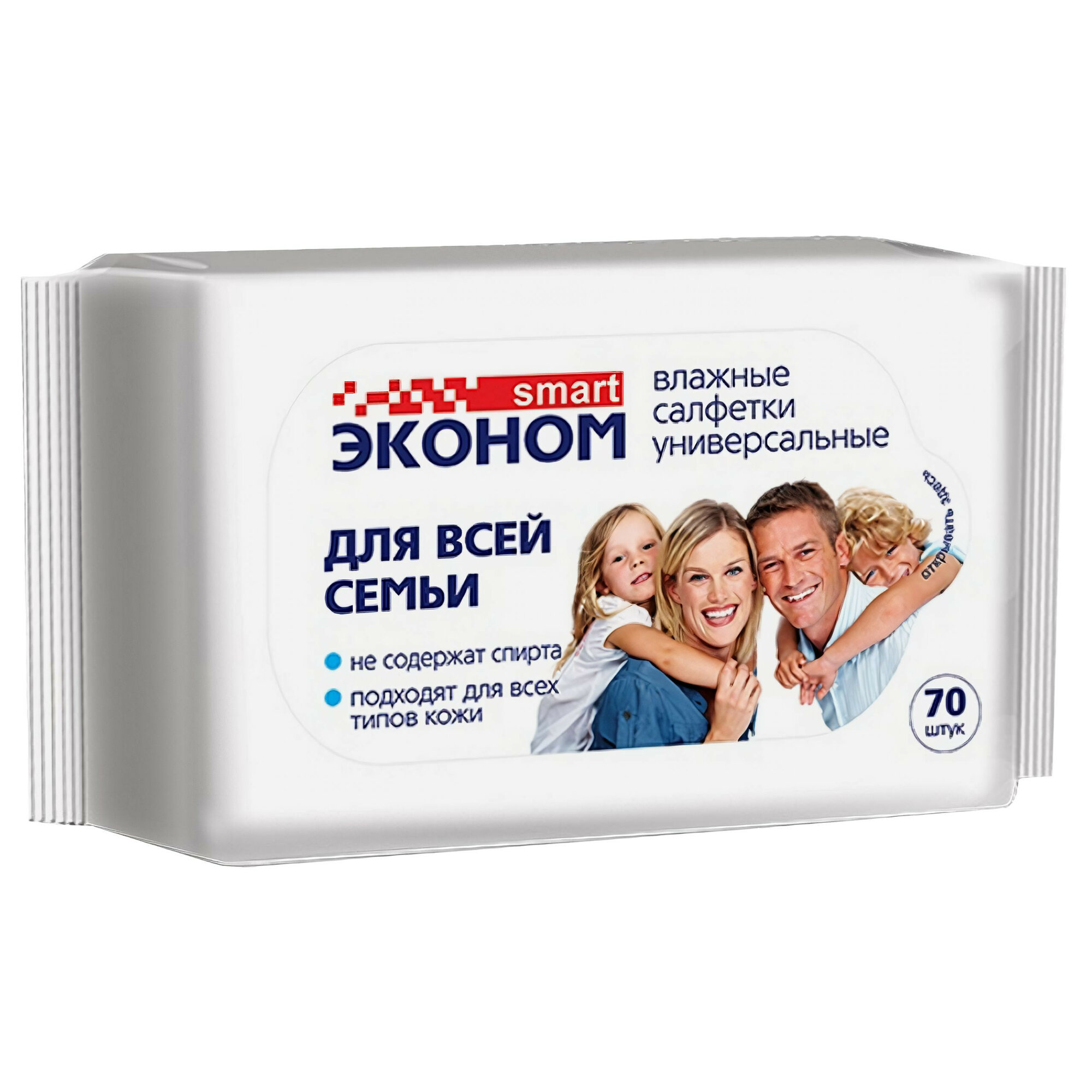 Салфетки влажные SMART, Эконом, Для Всей Семьи, универсальные, 70 шт