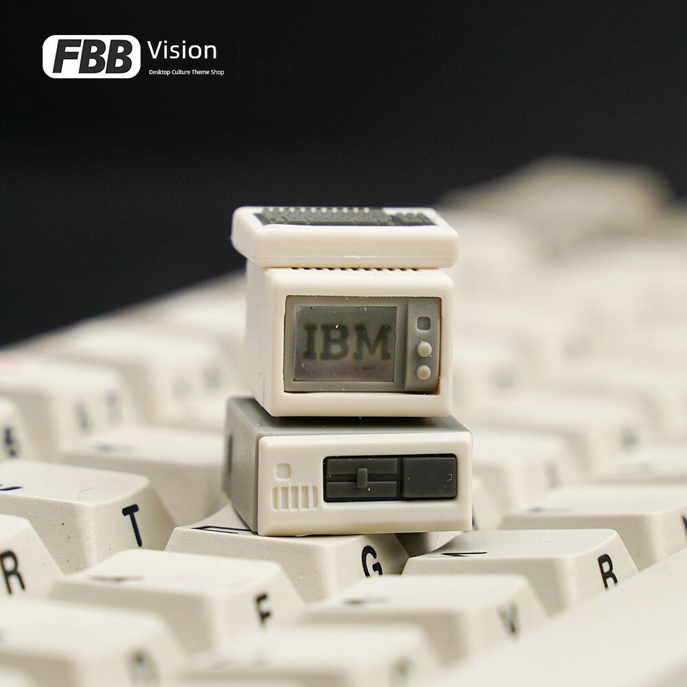 Механическая клавиатура FBB Vision Institute 3-в-1 с прозрачными персонализированными ретро-кейкапами FC Macintosh MAC