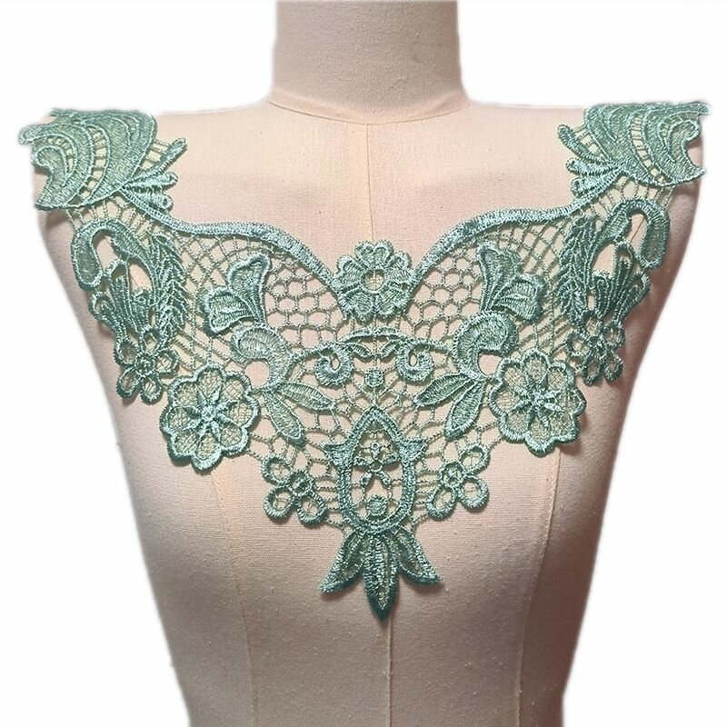 Кружевной воротник для декора одежды, вышитый искусственный аксессуар для шитья и апгрейда платья, блузки, костюма, полый детachable воротничек из полиэстера, стильный преображающий элемент гардероба