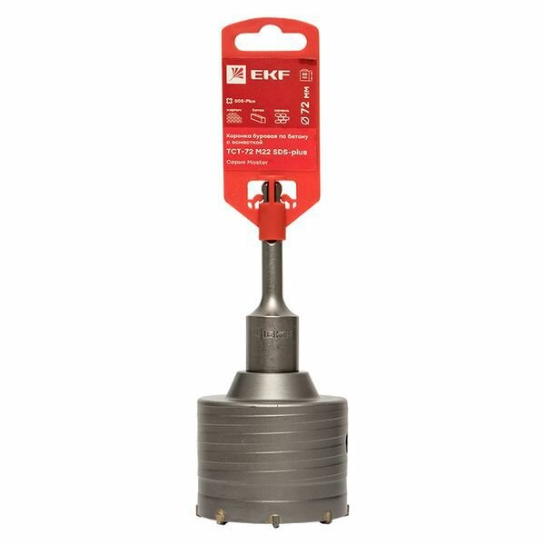 Коронка буровая по бетону с оснасткой TCT-72 М22 SDS-plus Master, EKF TCT-72-M22 (1 шт.)