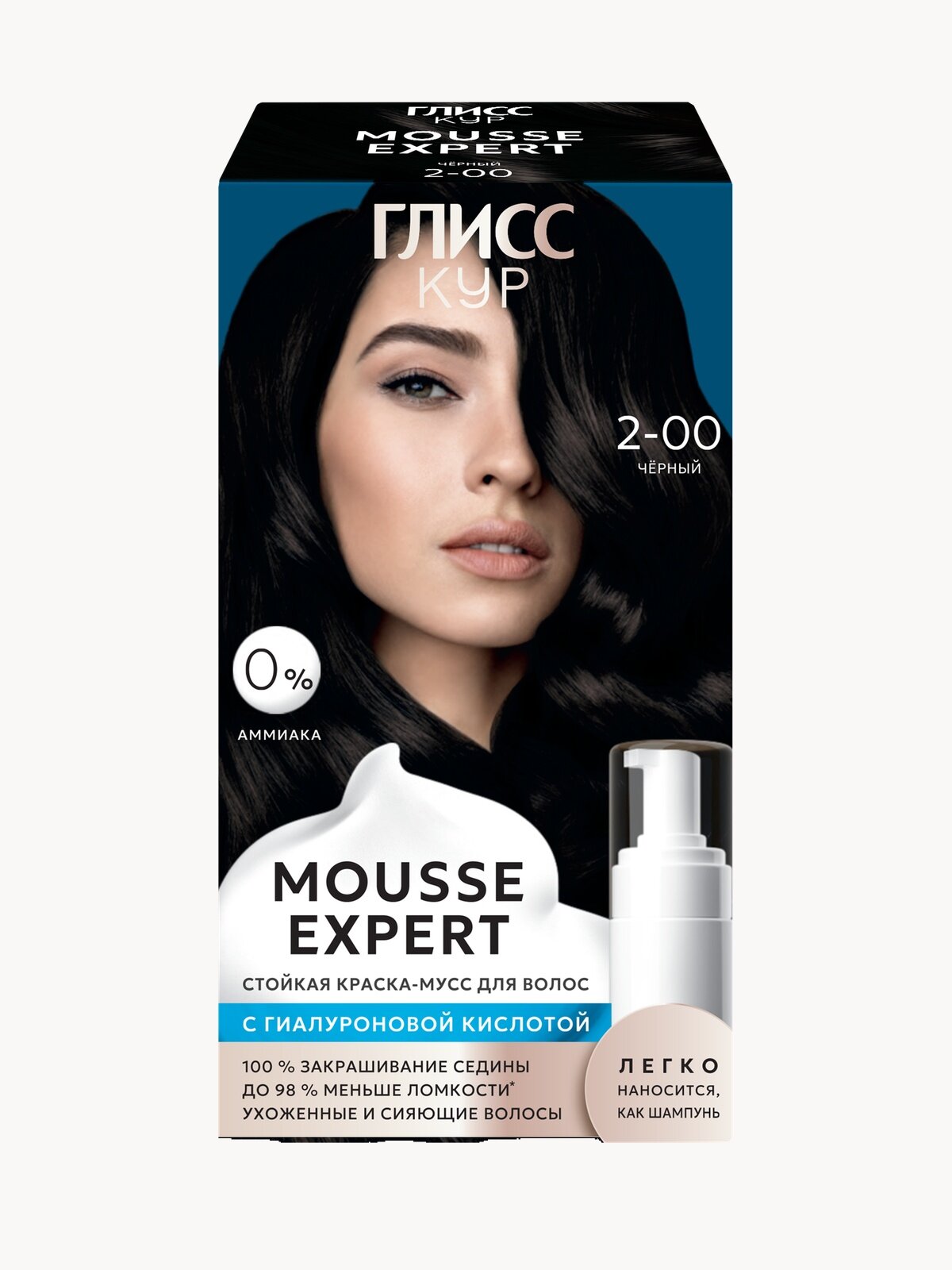 Глисс Кур Mousse Expert Стойкая профессиональная краска-мусс 2-00 Черный