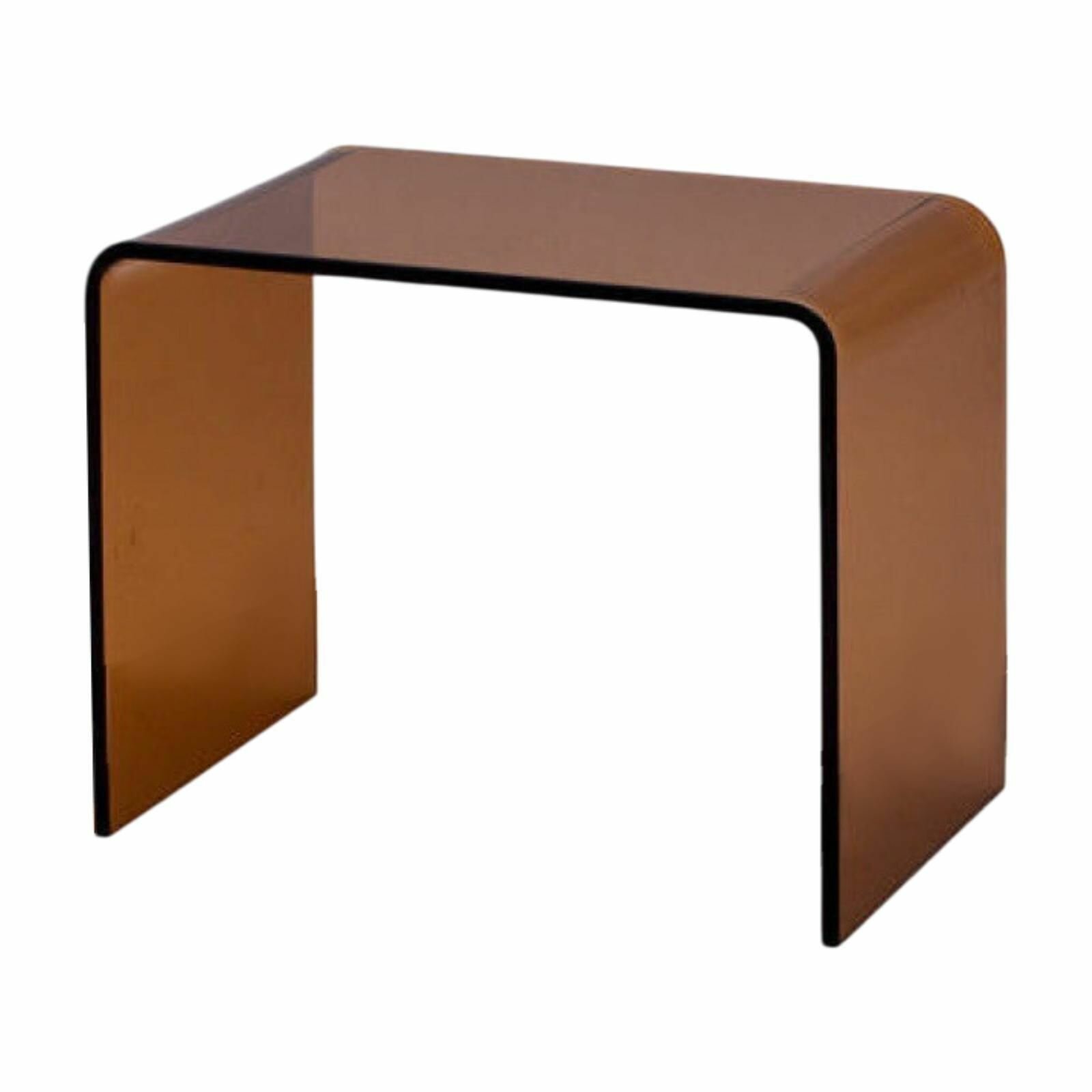 Акриловый приставной столик, прозрачный, для гостиной, компактный, U-образный дизайн, 30x20x15 см