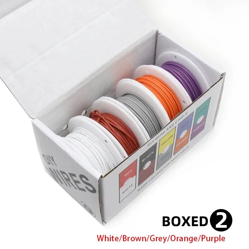 Комплект термостойких силиконовых проводов 30AWG x20m x5 rolls, Boxed 2, 2 boxes