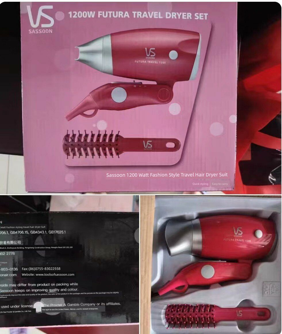 Vs Sassoon фен 1200 Вт домашний мини-мощный компактный складной портативный фен с постоянной температурой для