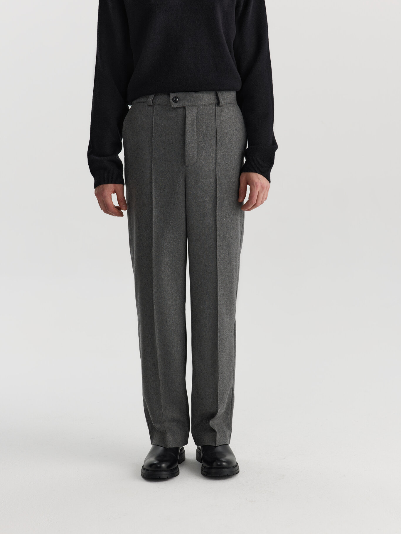 Брюки классические ENDY KOCH из шерсти, размер L, серый