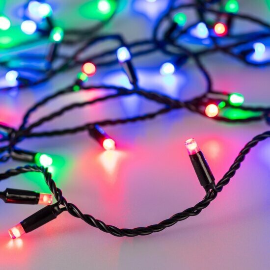 Уличная светодиодная гирлянда Ardecoled нить 230V разноцветная ARD-String-Classic-10000-Black-95Led-Live RGBW-DMX 031743
