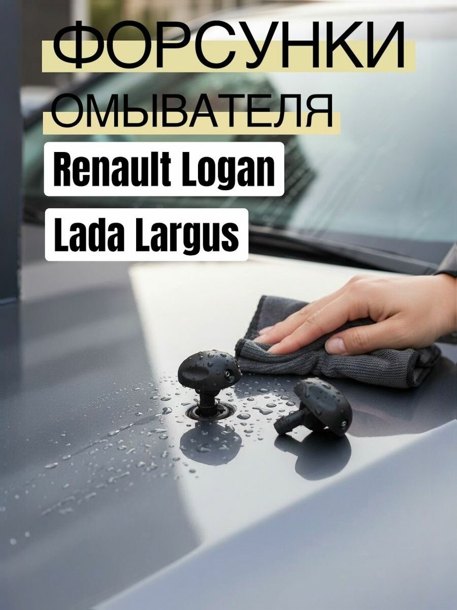 Форсунки омывателя стекла Ларгус Логан / на резьбе / 2 штуки