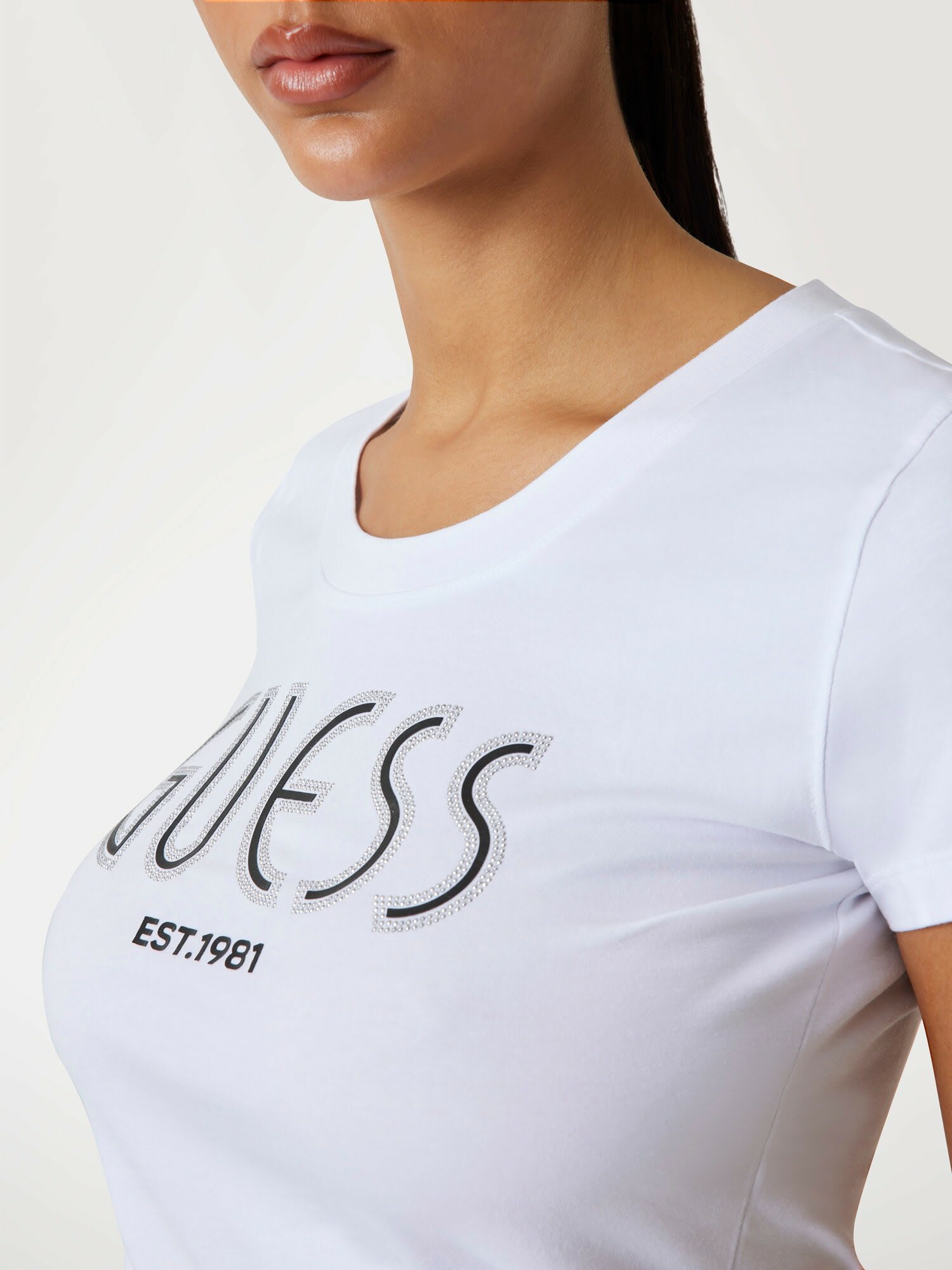 Футболка GUESS CN SS GUESS LOGO, размер XS, белый, — фото 1